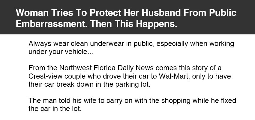 Woman Tries To Protect Her Husband From Public Embarrassment