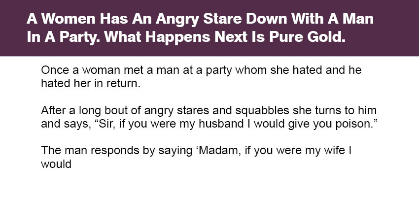 A Women Has An Angry Stare Down With A Man In A Party.