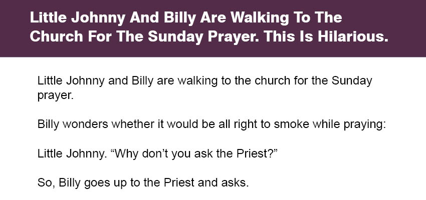 Little Johnny And Billy Are Walking To The Church For The Sunday Prayer.