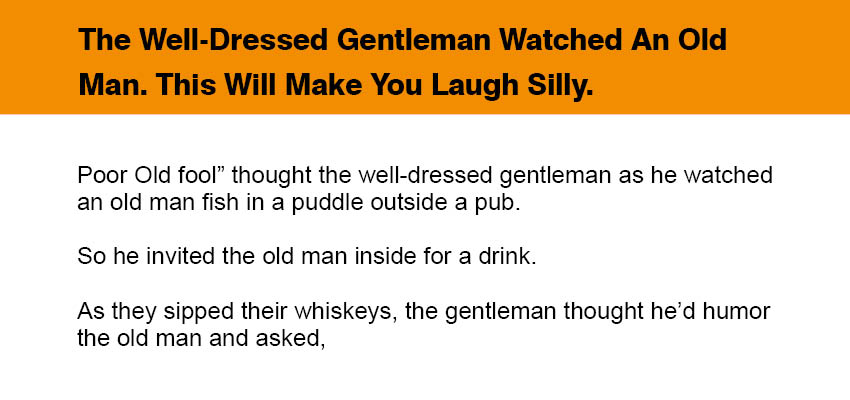 The Well-Dressed Gentleman Watched An Old Man.