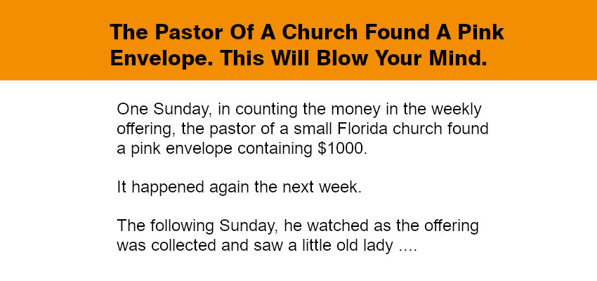 The Pastor Of A Church Found A Pink Envelope.