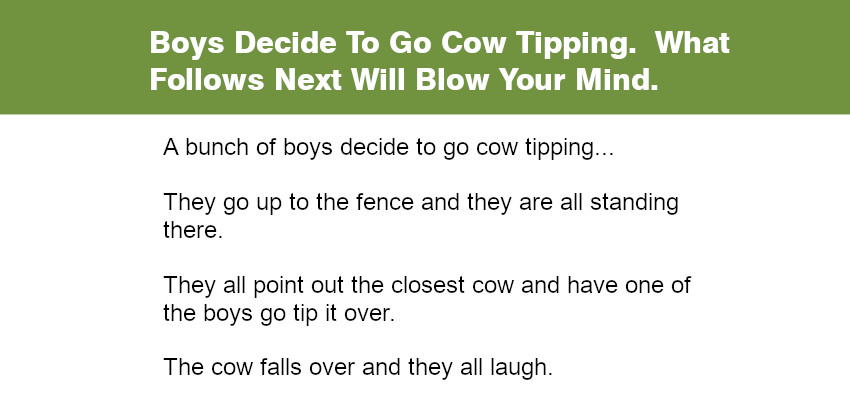 Boys Decide To Go Cow Tipping.