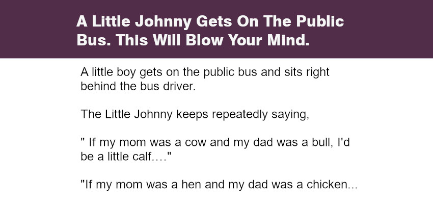 A Little Johnny Gets On The Public Bus.