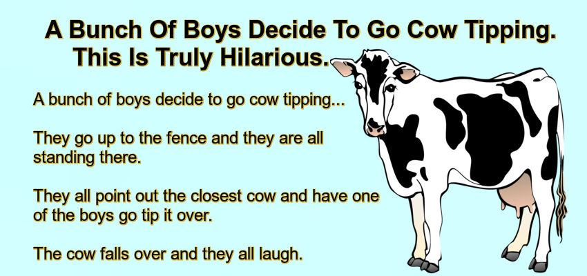 A Bunch Of Boys Decide To Go Cow Tipping.