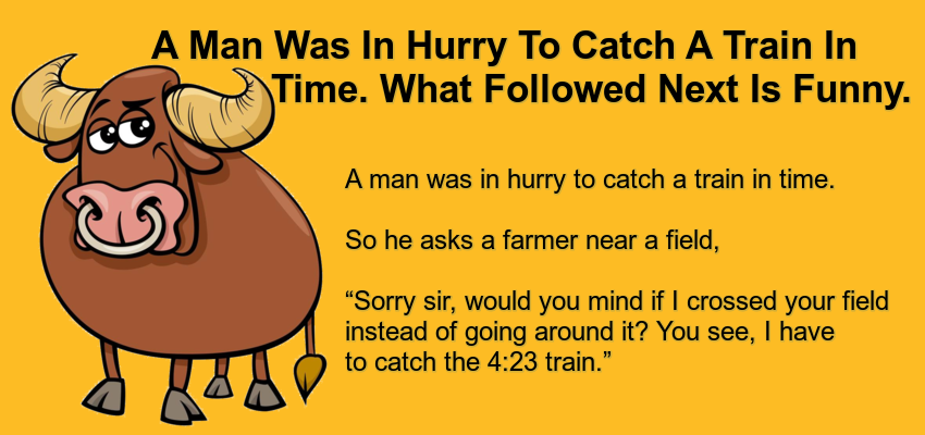 A Man Was In Hurry To Catch A Train In Time.