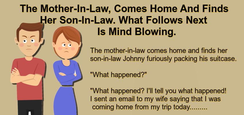 The Mother-In-Law, Comes Home And Finds Her Son-In-Law.