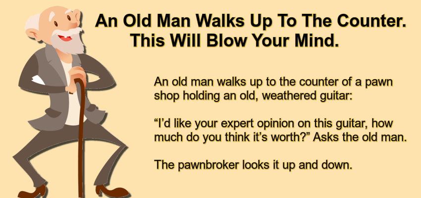 An Old Man Walks Up To The Counter.