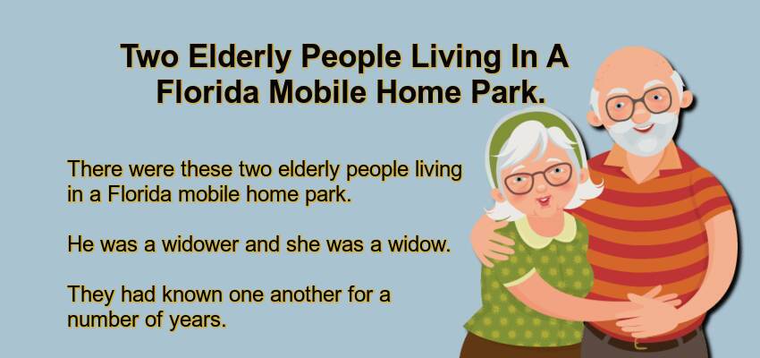 Two Elderly People Living In A Florida Mobile Home Park.