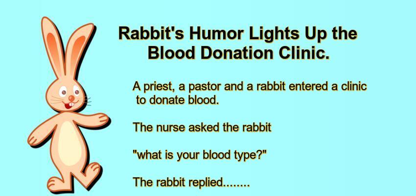 Rabbit's Humor Lights Up the Blood Donation Clinic.
