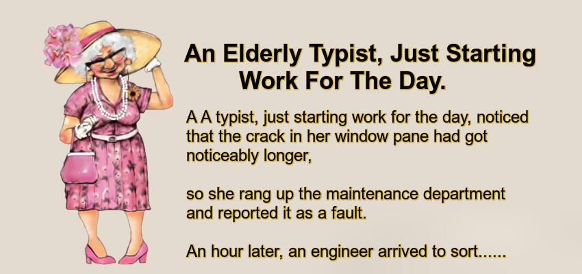 An Elderly Typist, Just Starting Work For The Day.