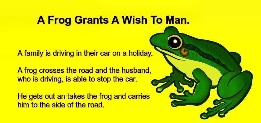 A Frog Grants A Wish To Man.