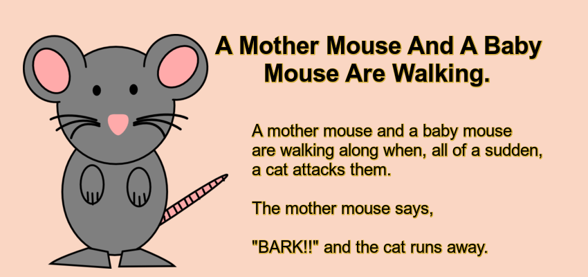 A Mother Mouse And A Baby Mouse Are Walking.