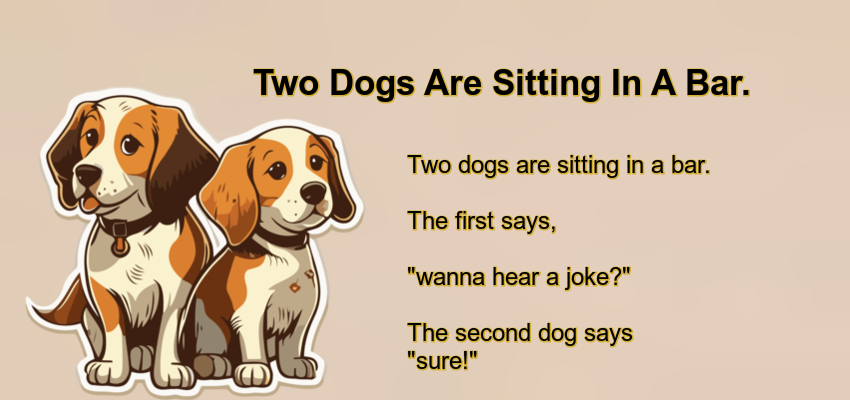 Two Dogs Are Sitting In A Bar.