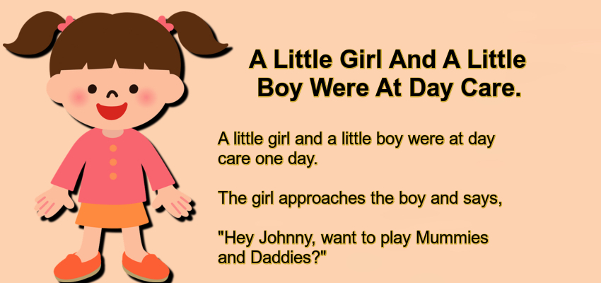A Little Girl And A Little Boy Were At Day Care.