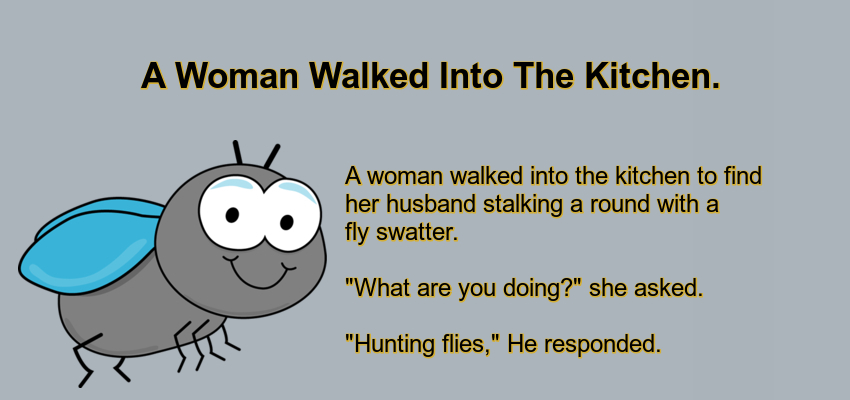 A Woman Walked Into The Kitchen.