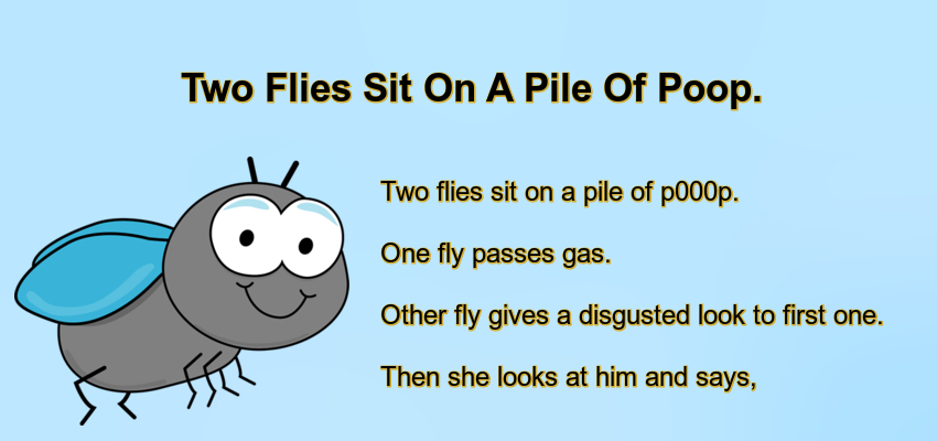 Two Flies Sit On A Pile Of P000p.