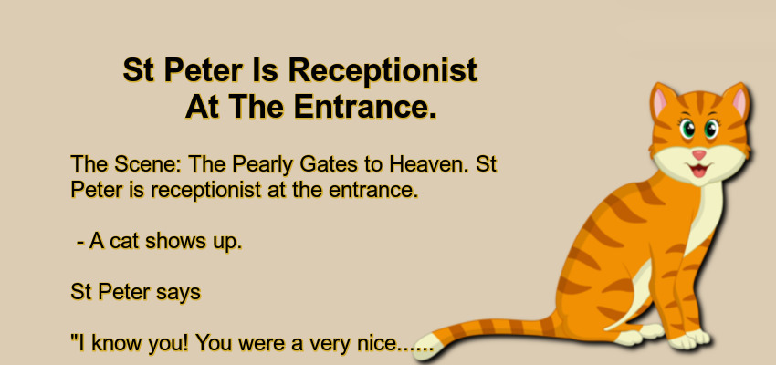 St Peter Is Receptionist At The Entrance.