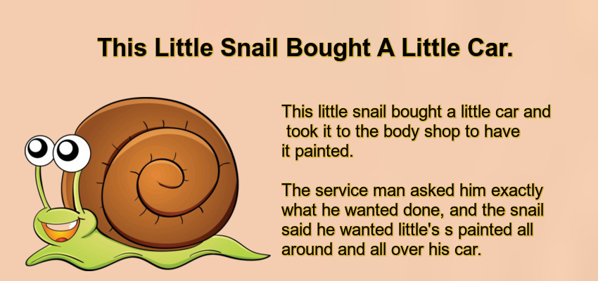 This Little Snail Bought A Little Car.