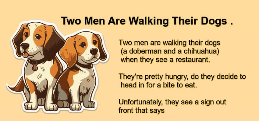Two Men Are Walking Their Dogs