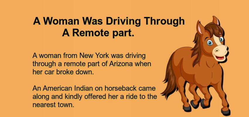 A Woman Was Driving Through A Remote part.