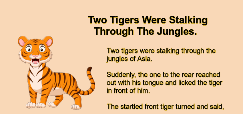 Two Tigers Were Stalking Through The Jungles.