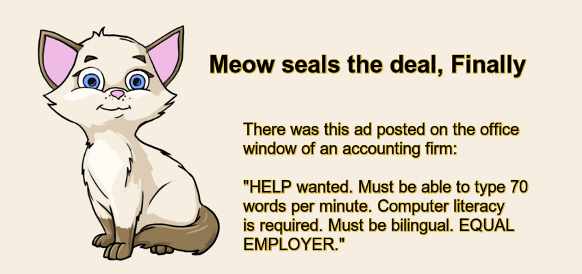 Meow seals the deal, Finally